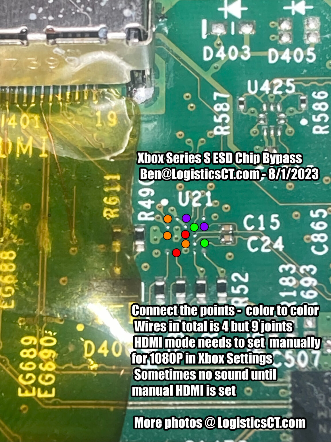 Xbox Series S ESD Chip Bypass U21 Chip - Black Screen Repair | Logistics